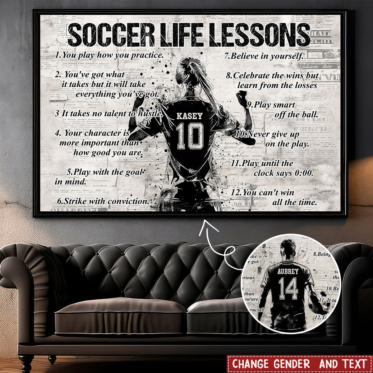 Personalized Soccer Life Lessons Poster- Gift For Soccer Lovers - OKBANDS