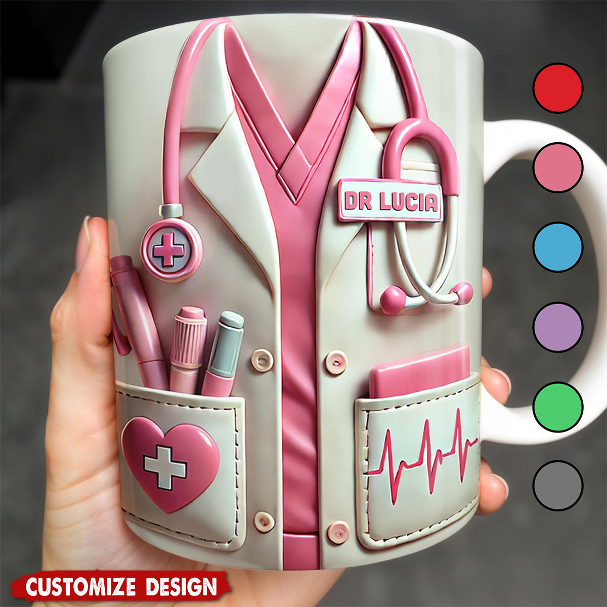 Medical Appreciation Design With Stethoscope - Personalized Coffee Mug ...