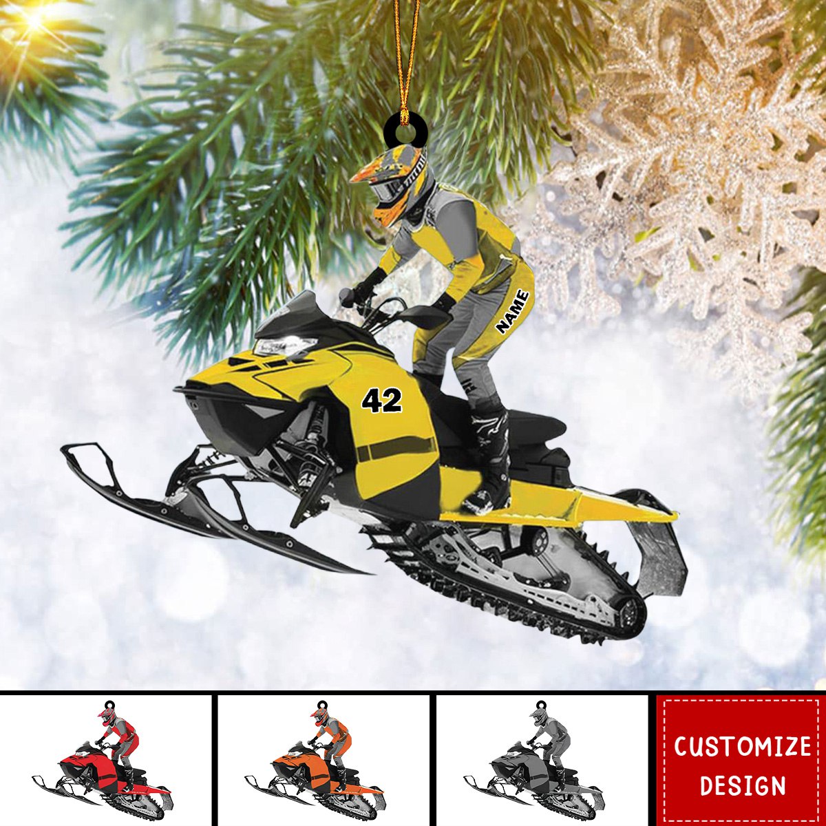 Snowmobile Christmas Ornament Printed Perfection Personalized ...
