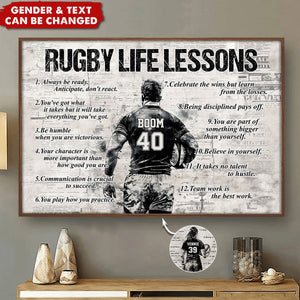 Personalized Rugby Life Lessons Poster - Gift For Rugby Lovers - OKBANDS