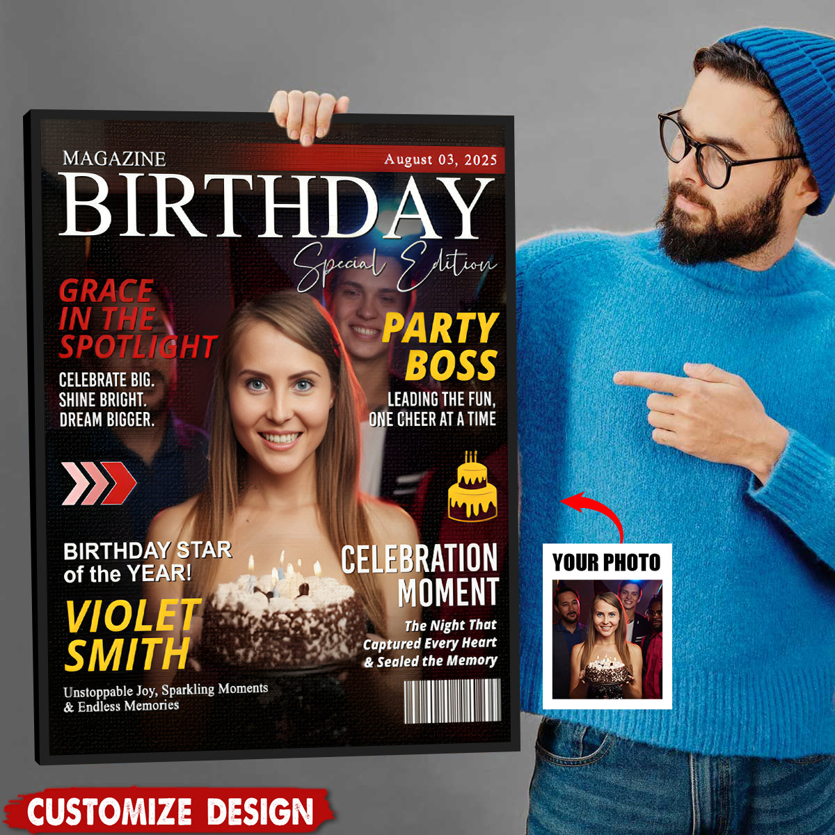 Personalized Birthday Magazine Cover Poster - OKBANDS