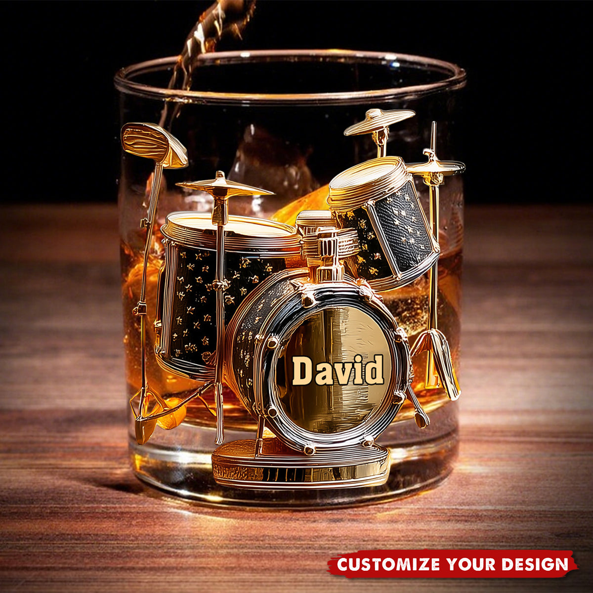 Awsome Drumer - Personalized Drummer Whiskey Glass - OKBANDS