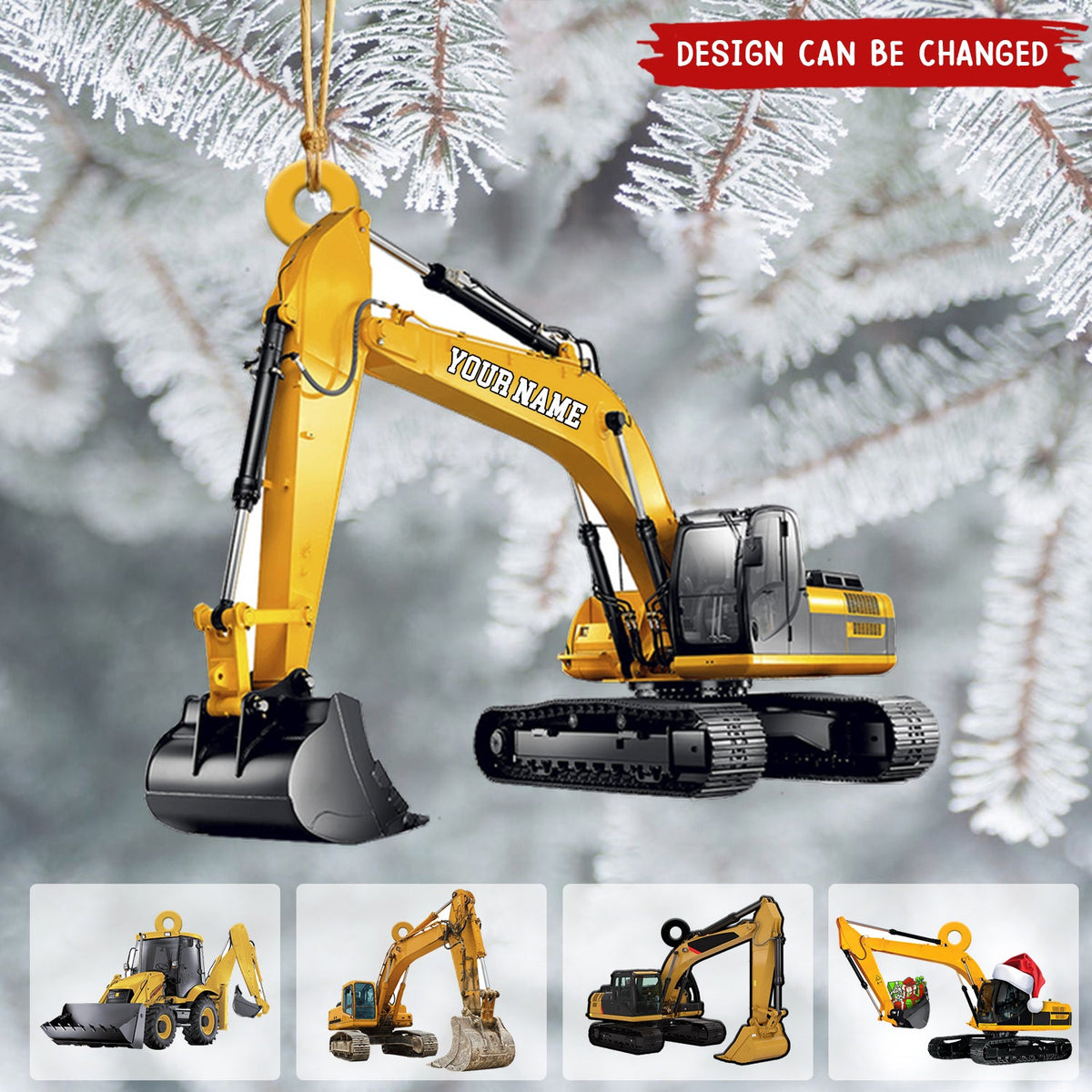 Personalized Excavator Heavy Equipment Christmas Ornament - 2024 New R ...