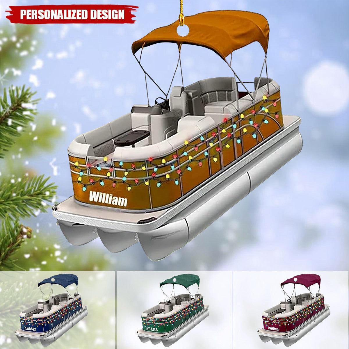 Personalized Pontoon Boat Christmas Ornament-Gifts For Bowriders,Ponto ...