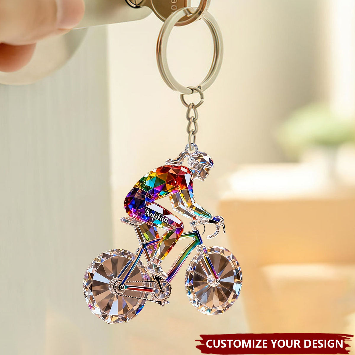 Personalized Bicycle Crystal Keychain - Gift for Cycling Enthusiast An ...