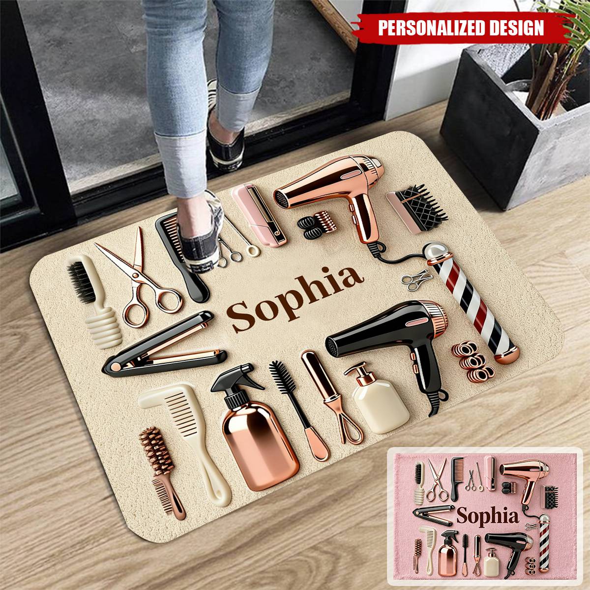 Proud Hair Stylist-Personalized Hairdresser Doormat - OKBANDS