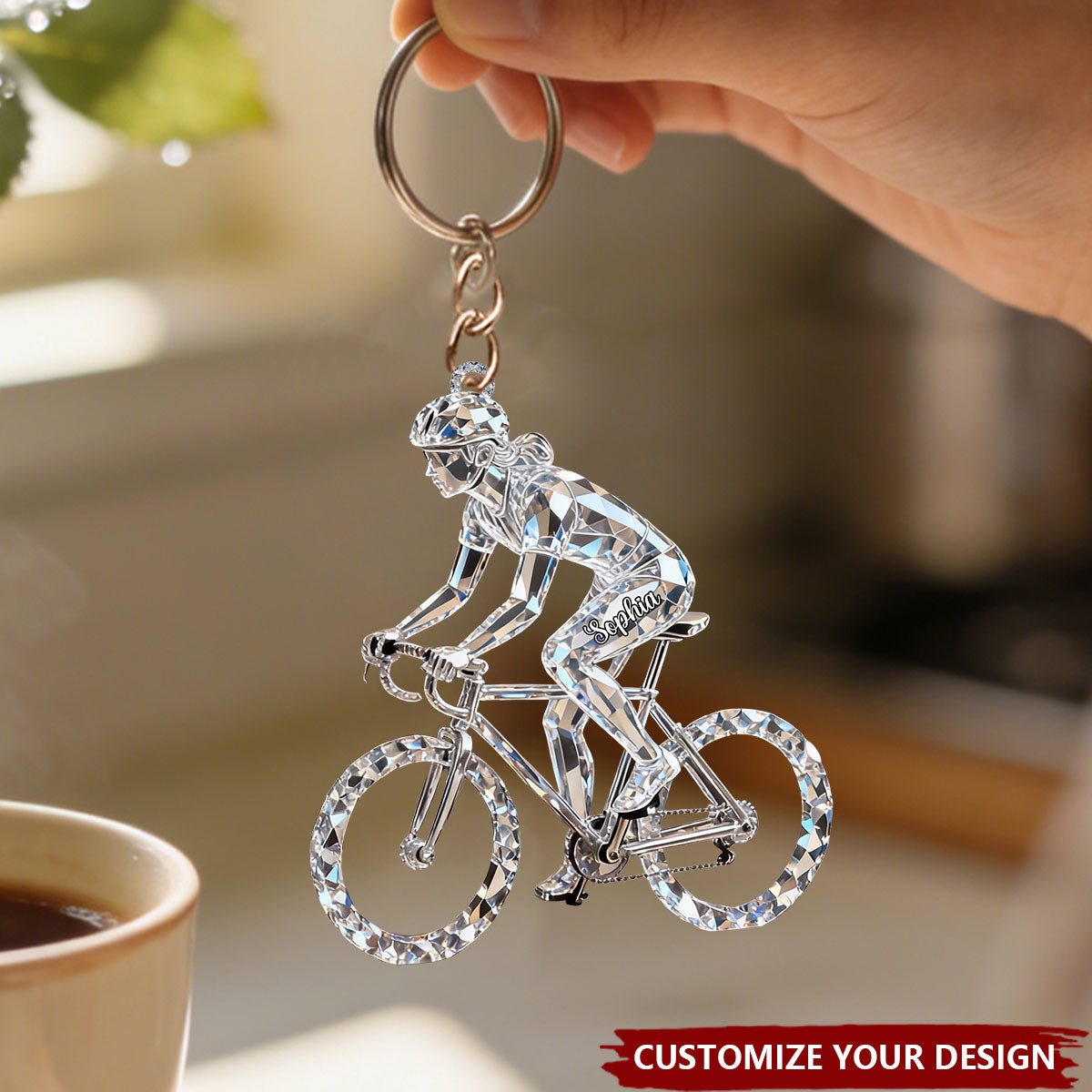 Personalized Bicycle Crystal Keychain - Gift for Cycling Enthusiast An ...