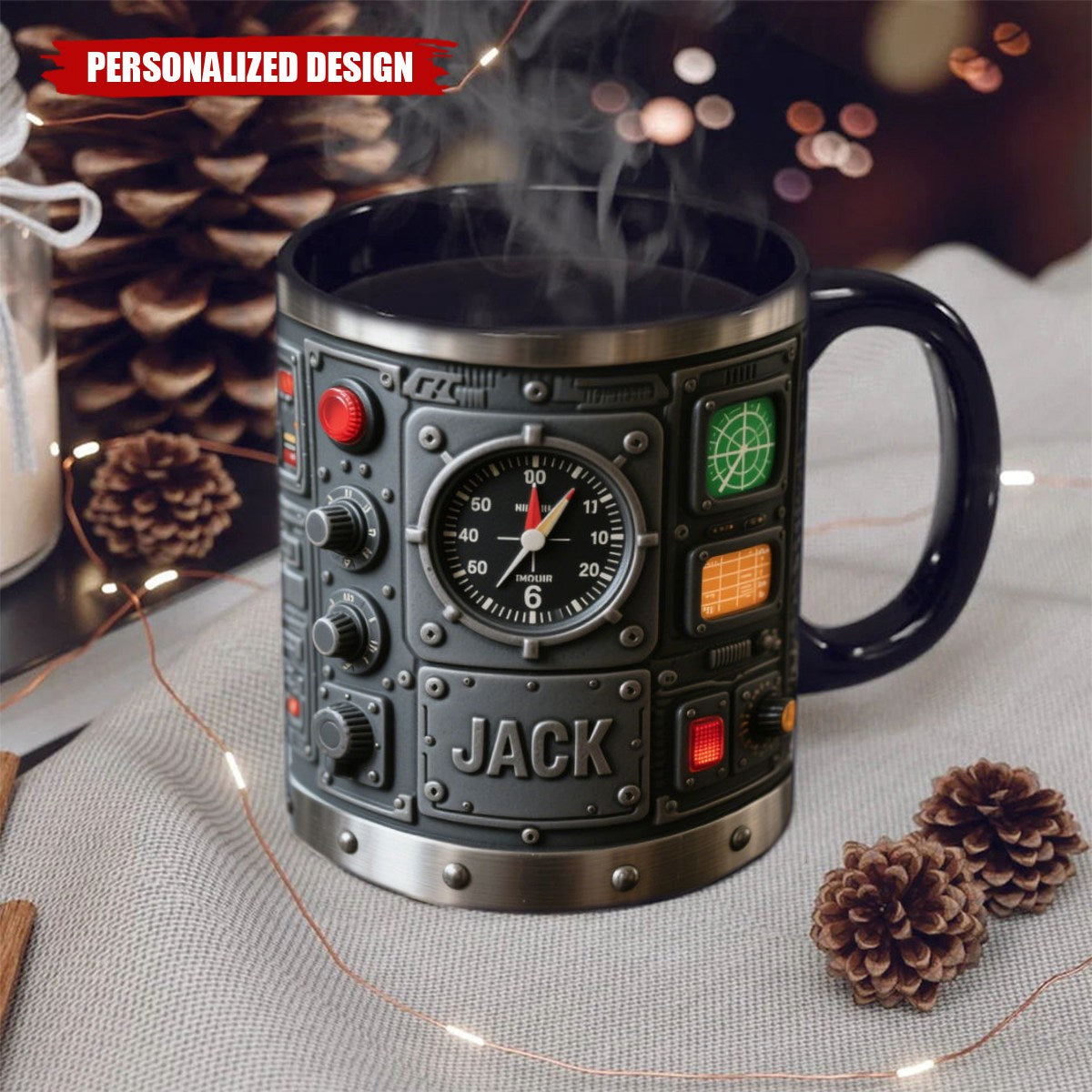 Personalized Aircraft Dashboard Theme Mug - OKBANDS