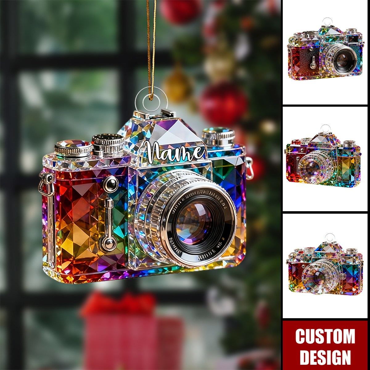 Personalized Camera Crystal Ornament - OKBANDS