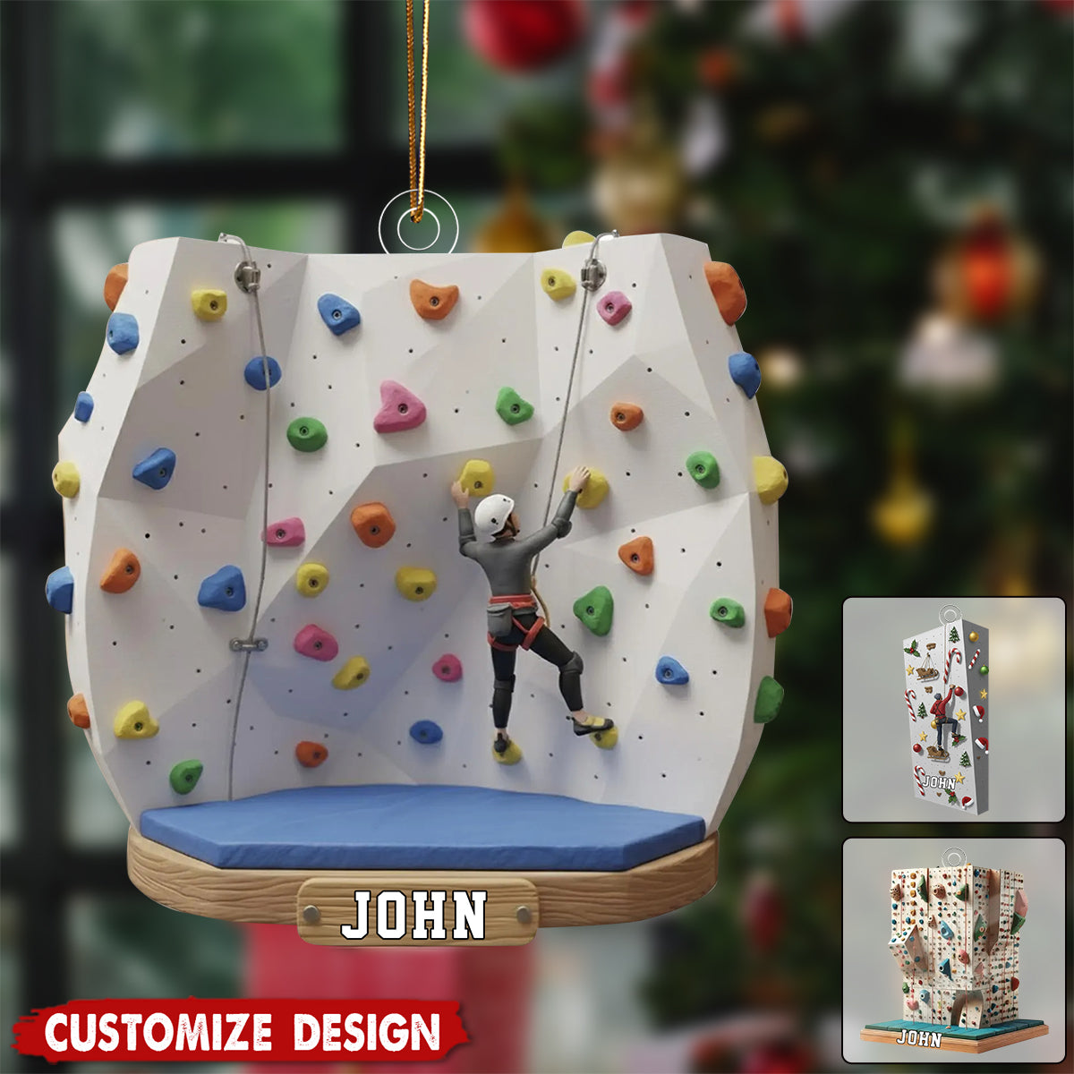 Personalized Rock Climbing Christmas Ornament – Gift for Athletes & Ad ...