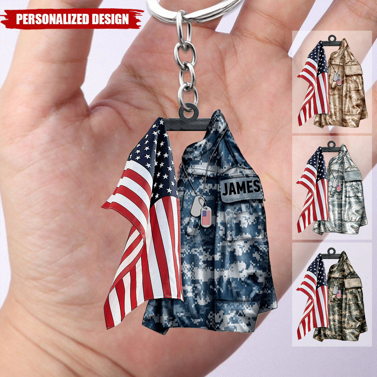 U.S Airforce/Navy/Army Keychain-Personalized Acrylic Keychain - OKBANDS