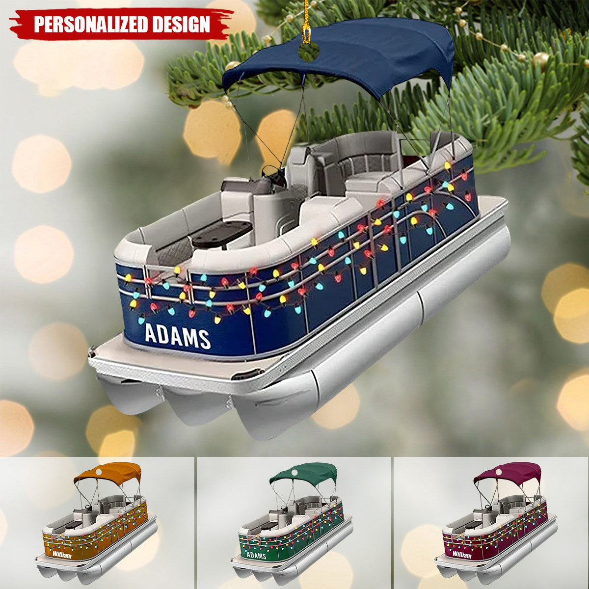 Personalized Pontoon Boat Christmas Ornament-Gifts For Bowriders,Ponto ...