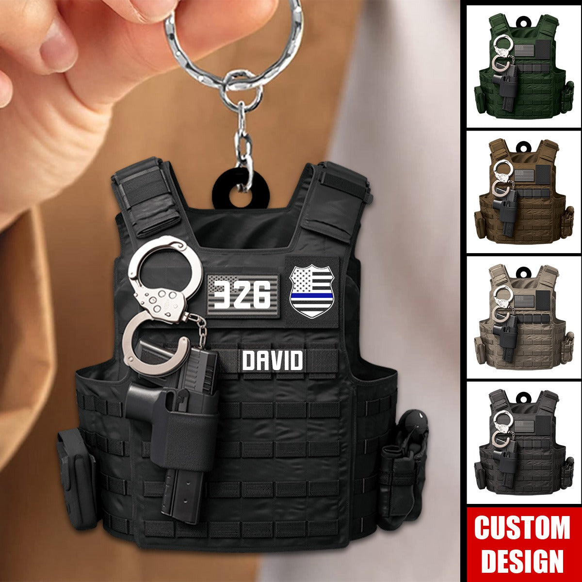Personalized Logo Police Acrylic Keychain - 2024 New Release - OKBANDS