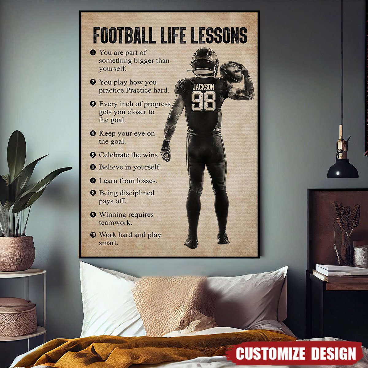 Personalized Football Life Lessons Poster- Gift For Football Lovers ...