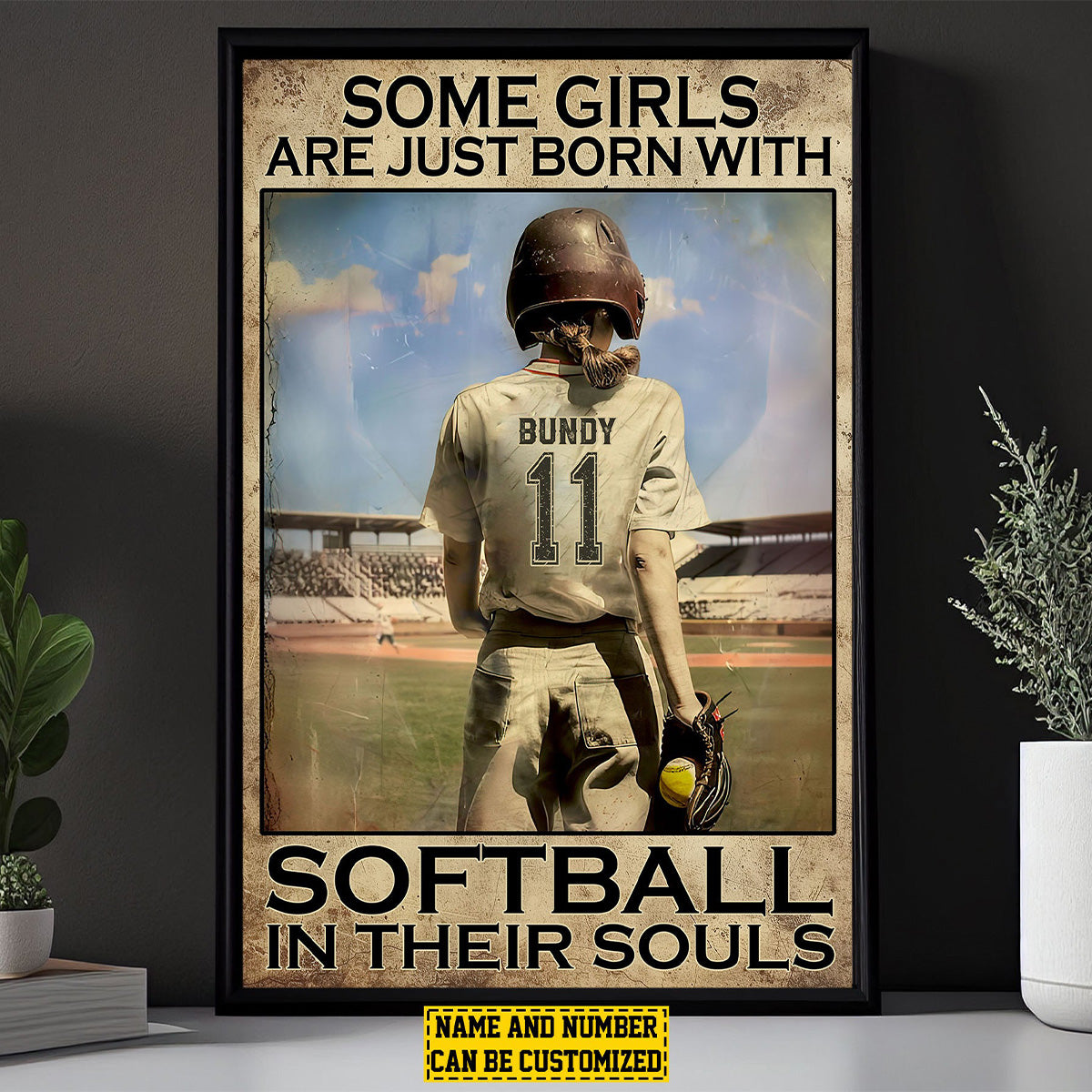 Some Girls Are Just Born With Softball-Personalized Motivational Softb ...