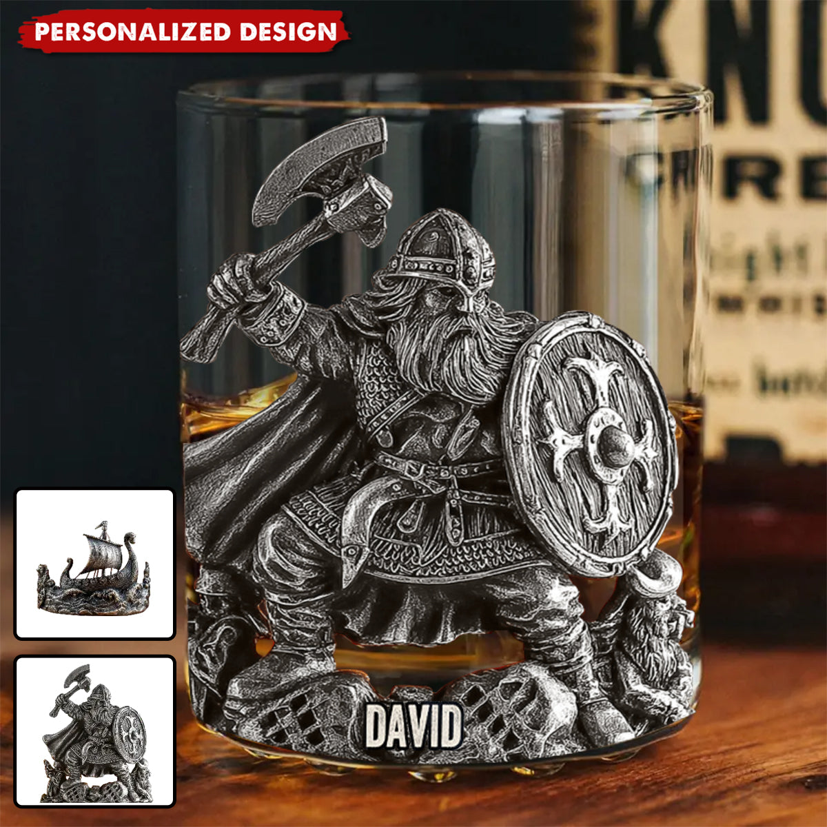 Viking Spirit - Personalized Viking Whiskey Glass - OKBANDS