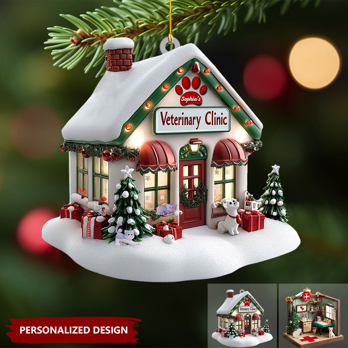 Personalized Veterinarian Clinic Christmas Ornament-Gifts For Veterina ...