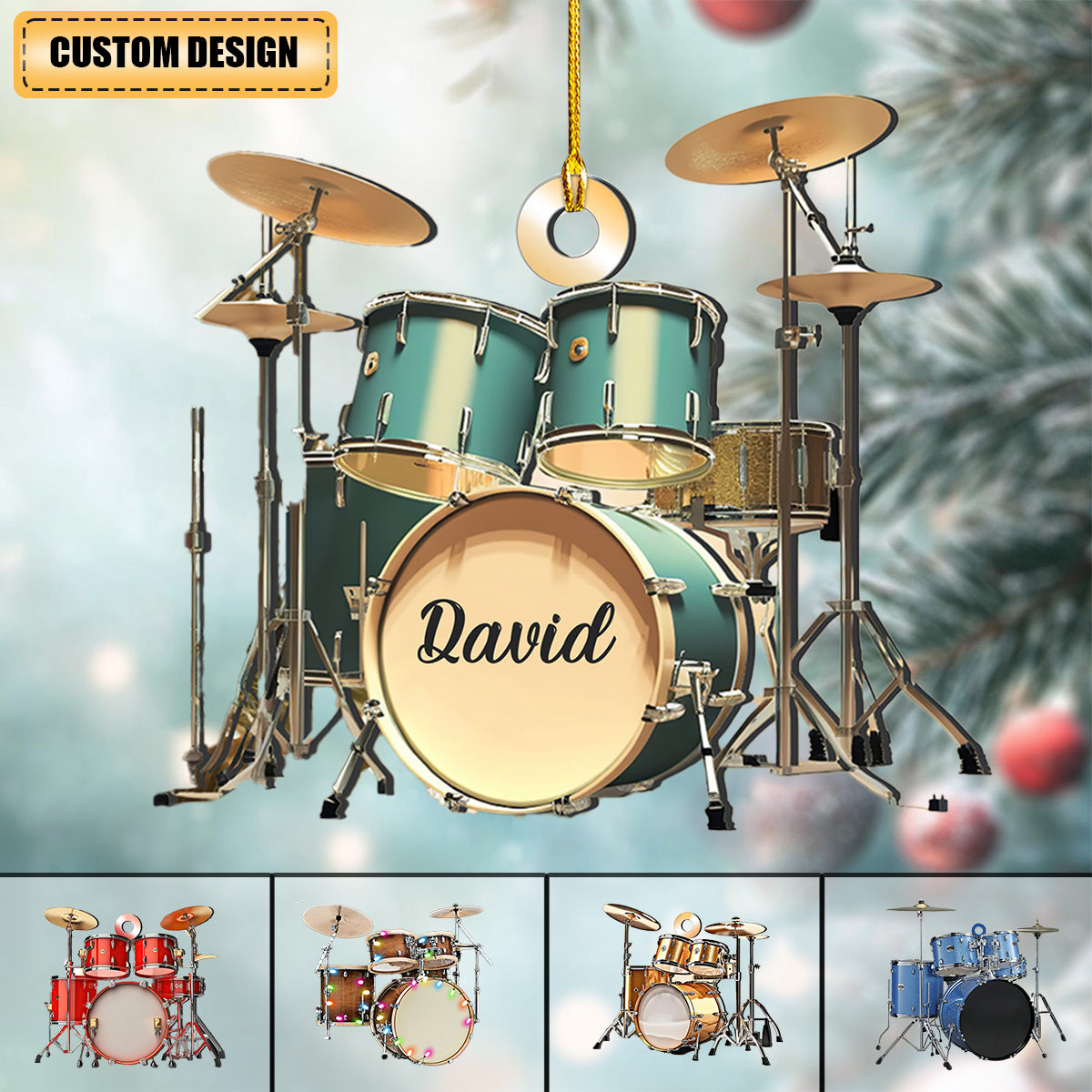 Personalized Drum Set Christmas Ornament Gift For Drummer Player - 202 ...