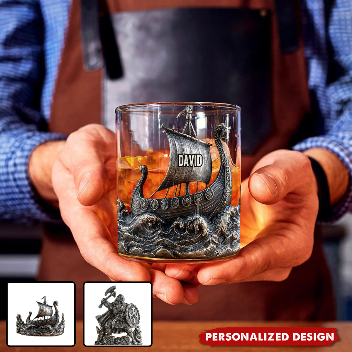 Viking Spirit - Personalized Viking Whiskey Glass - OKBANDS