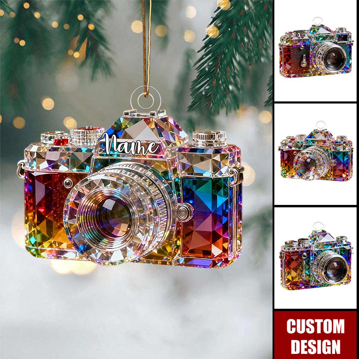 Personalized Camera Crystal Ornament - OKBANDS