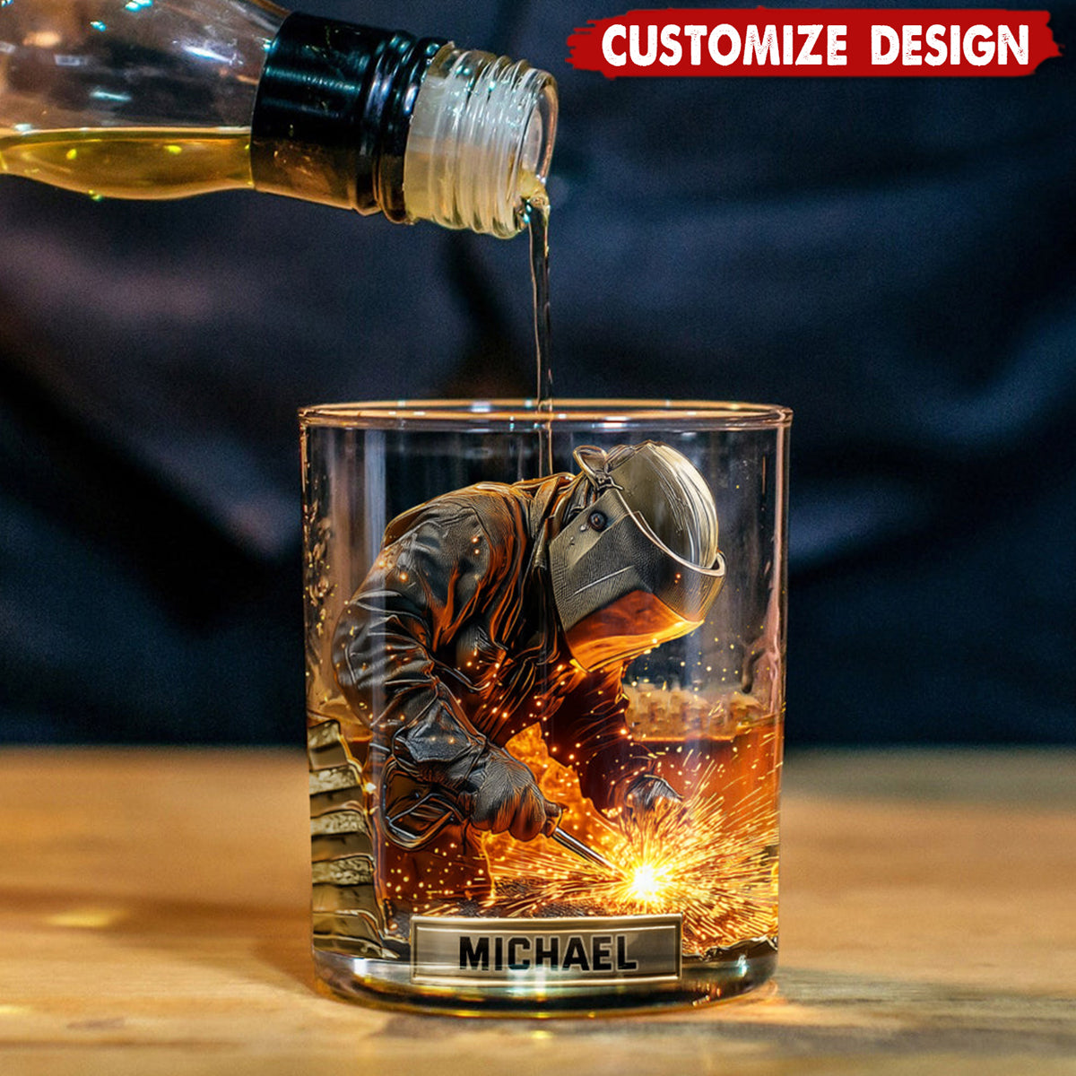 Strong Welder - Personalized Welder Whiskey Glass - OKBANDS