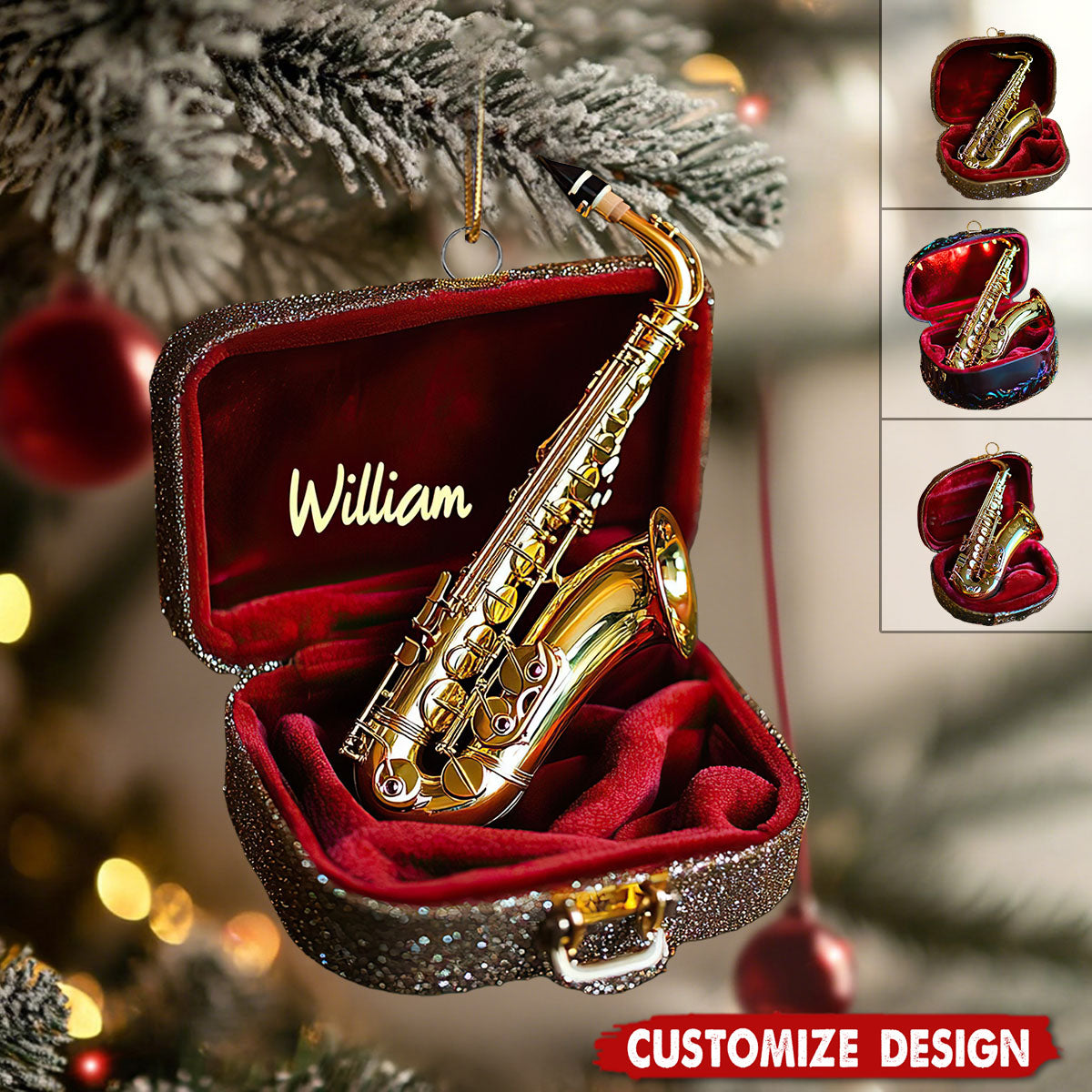 Personalized Saxophone Christmas Ornament - Gift For Musician - OKBANDS