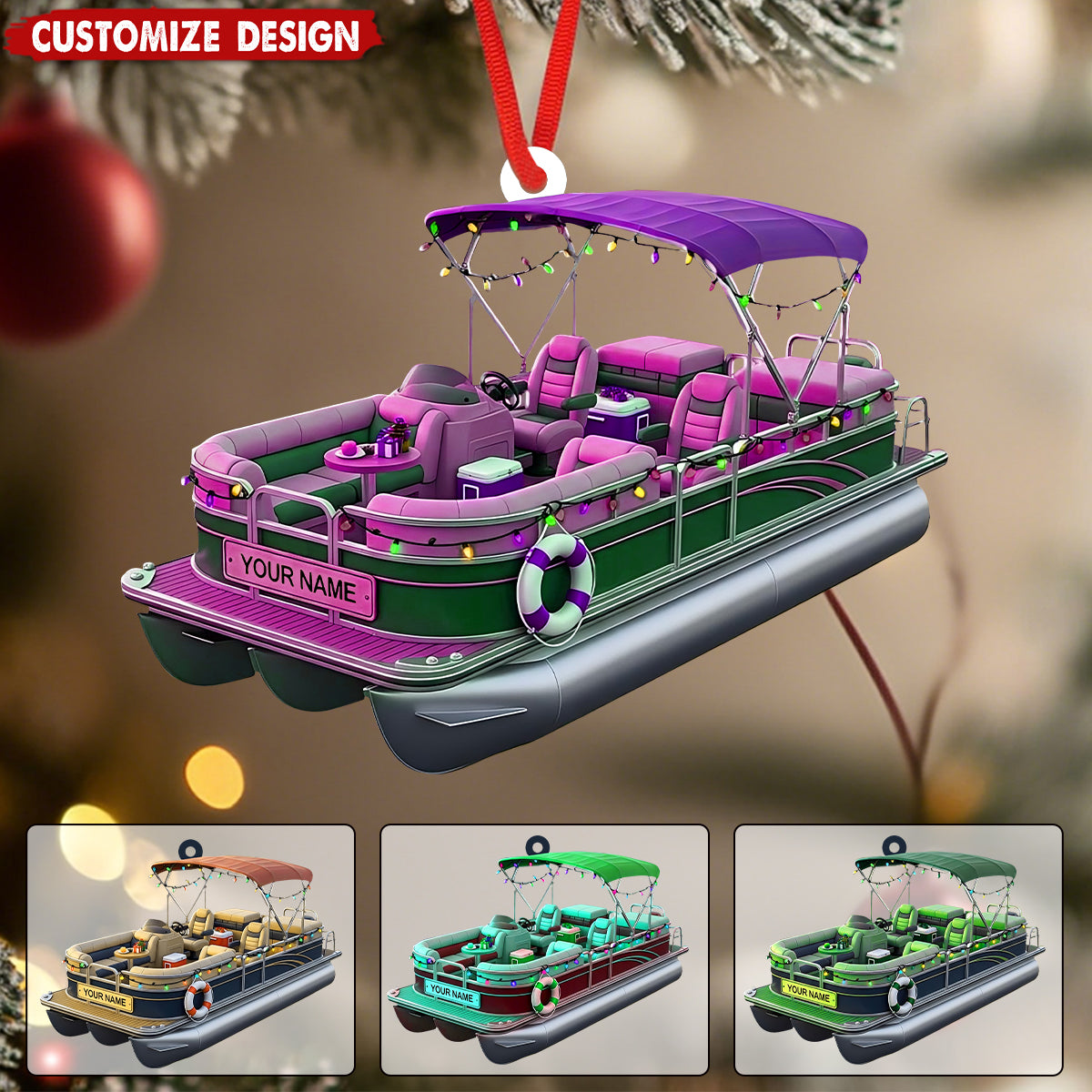 Personalized Pontoon Boat Christmas Ornament - Gift For Boat Lover ...