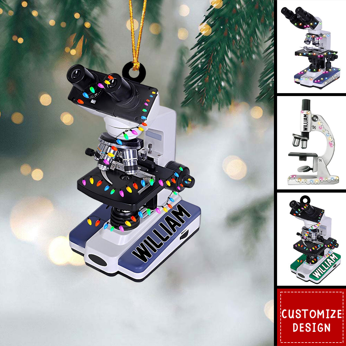 Personalized Medical Microscope Christmas Ornament - New Release - OKBANDS