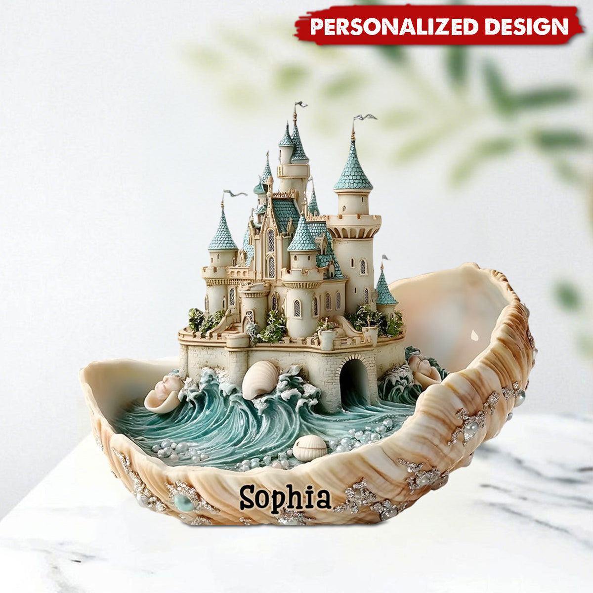 Seashell Castle Souvenir Gift-Personalized Sea Lover Shaped Acrylic Pl ...