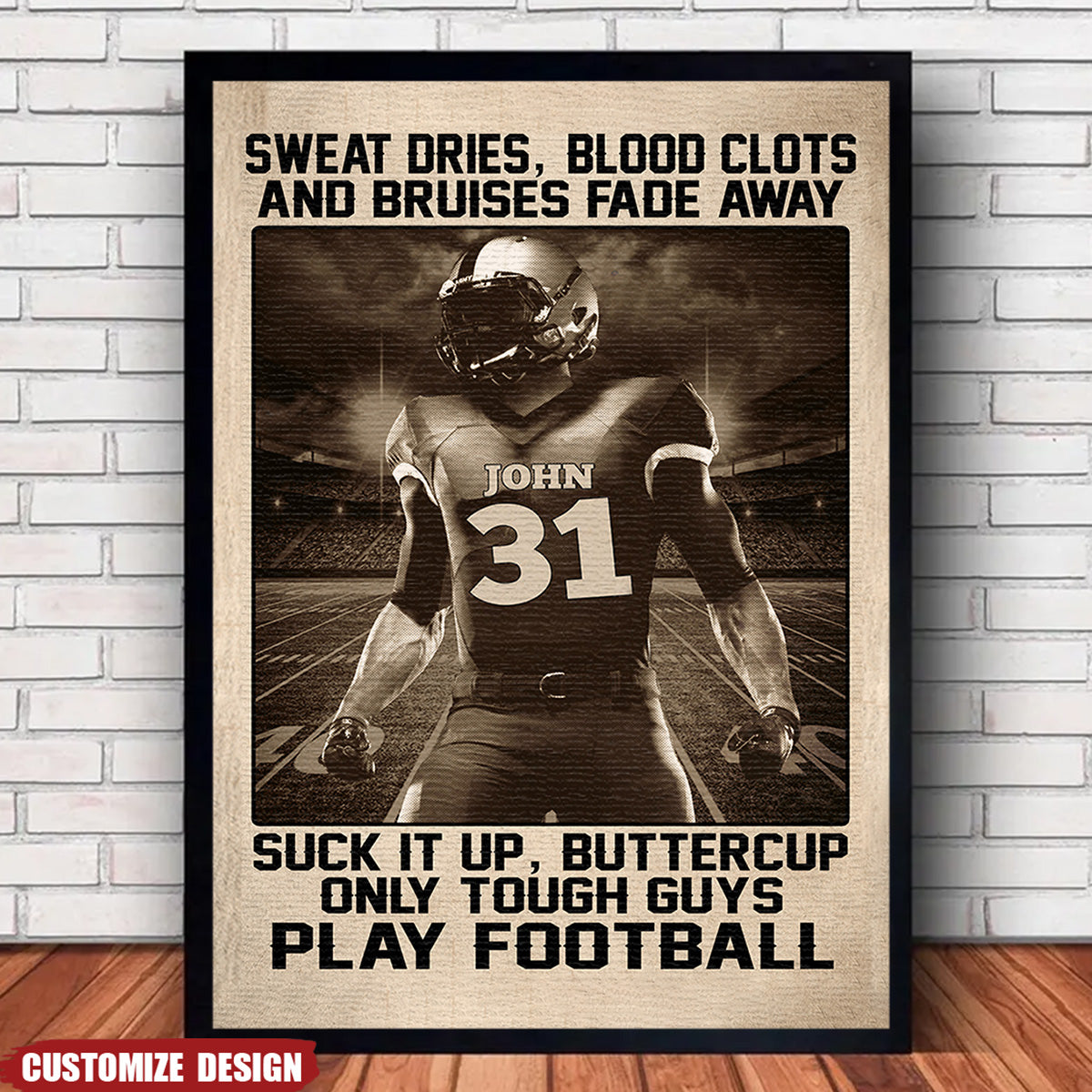 American Football Sweat Dries Blood Clots And Bruises Fade Away - Pers ...