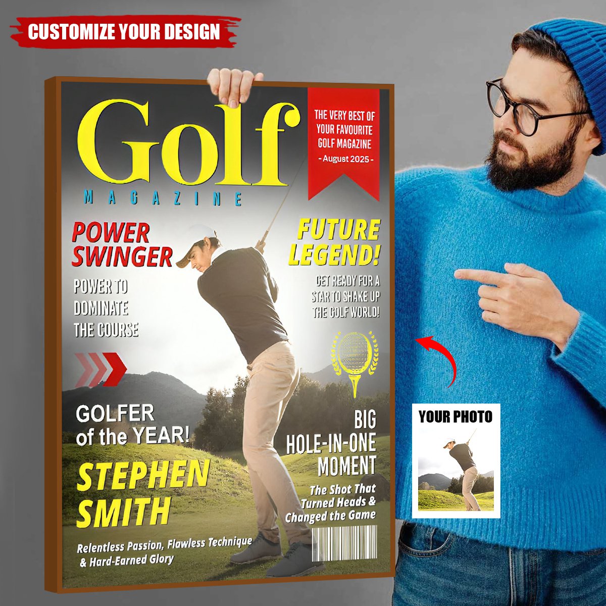 Personalized Golf Magazine Cover Poster - Unique Gift for Golf Lovers ...