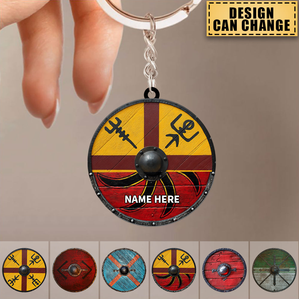 Personalized Viking Shields Warrior Keychain - OKBANDS