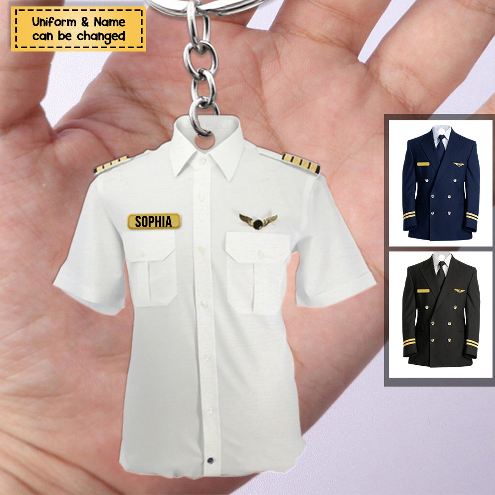 Personalized Pilot Uniform Acrylic Keychain - OKBANDS