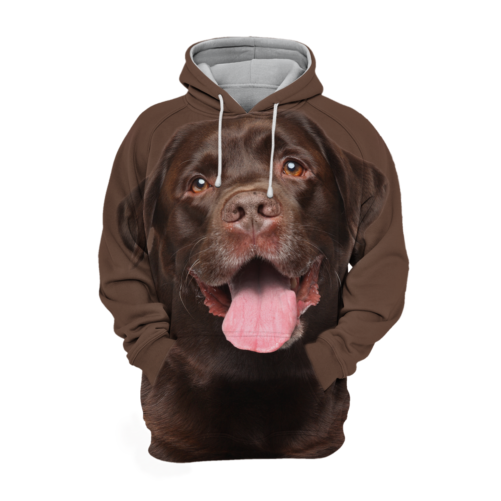Unisex 3D Graphic Hoodies Animals Dogs Labrador Chocolate Happy - OKBANDS