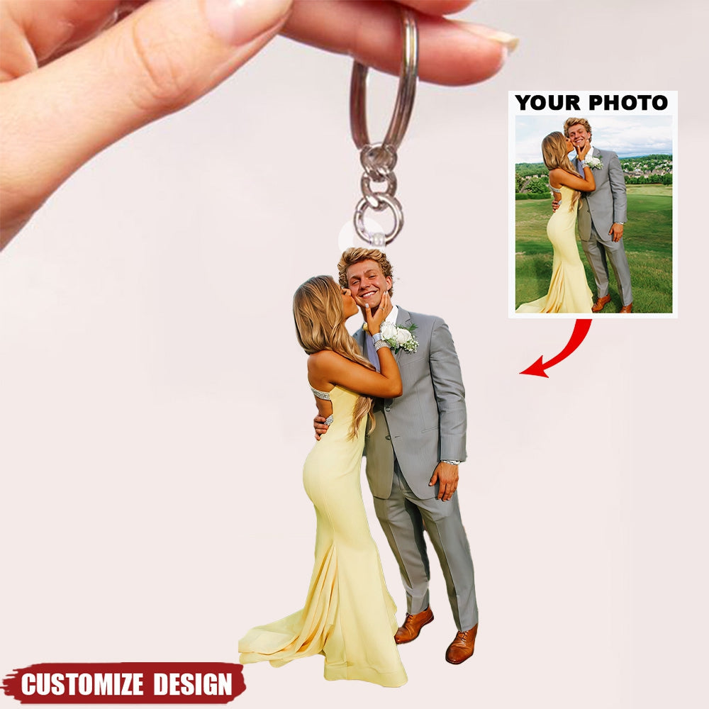 Personalized Couple/Marriage Upload Photo Acrylic Keychain - OKBANDS