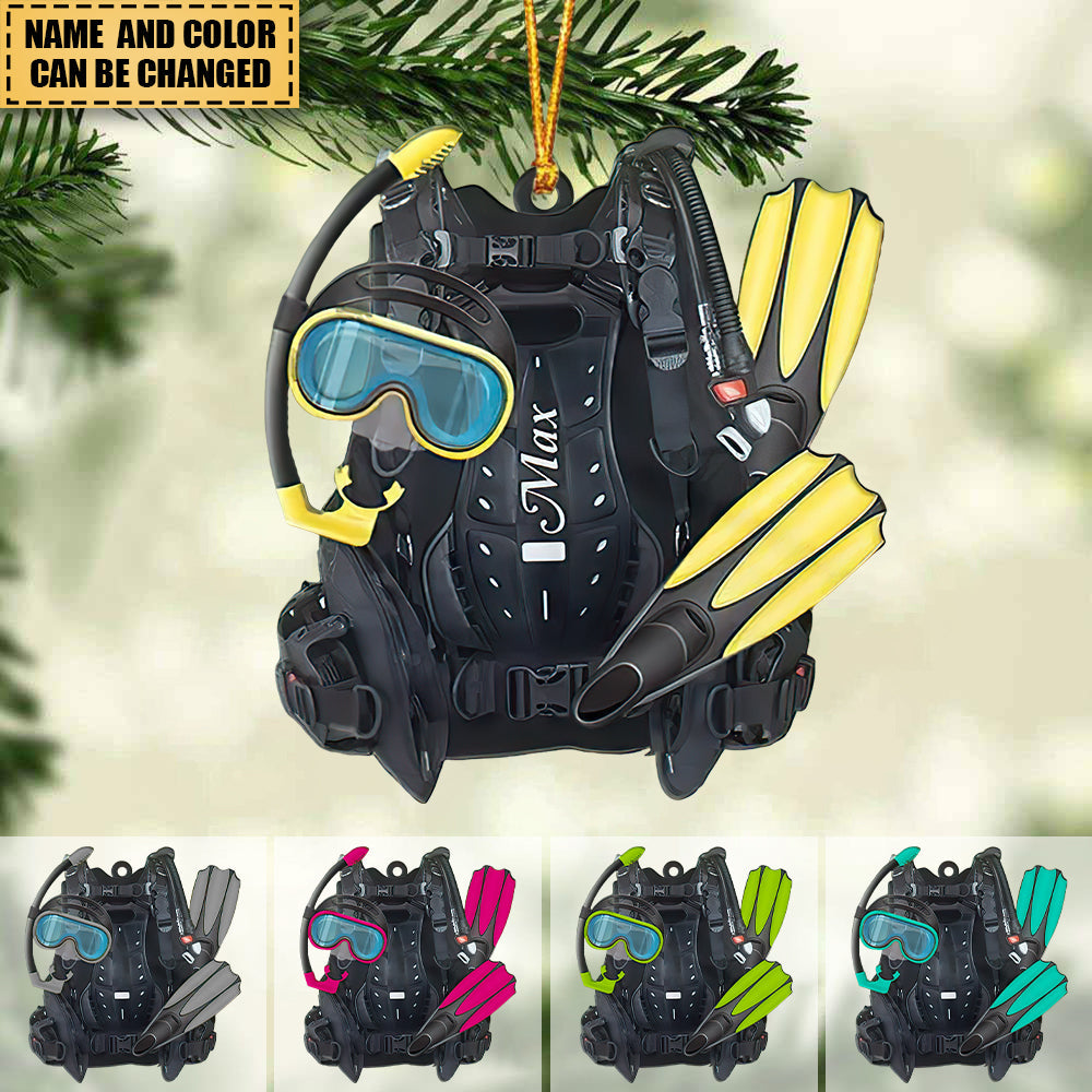 Personalized Scuba Diving Set Ornament - Gift For Diving Lovers, Diver ...