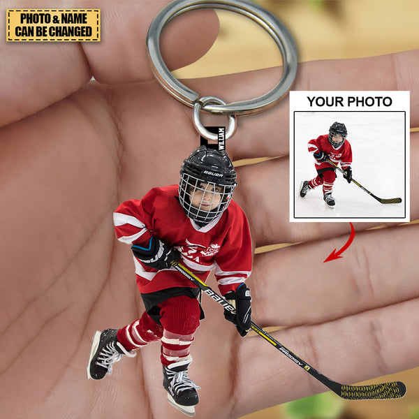 Personalized Hockey Player/Lover Acrylic Keychain - Gift For Hockey Lo ...