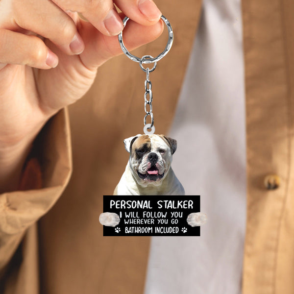 American Bulldog Personal Stalker Acrylic Keychain - OKBANDS