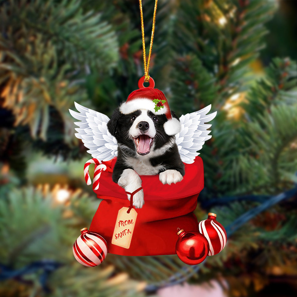 Border Collies Angel Gift From Santa Christmas Ornament - OKBANDS