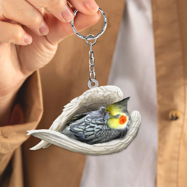 Cockatiel Sleeping Angel Acrylic Keychain - OKBANDS