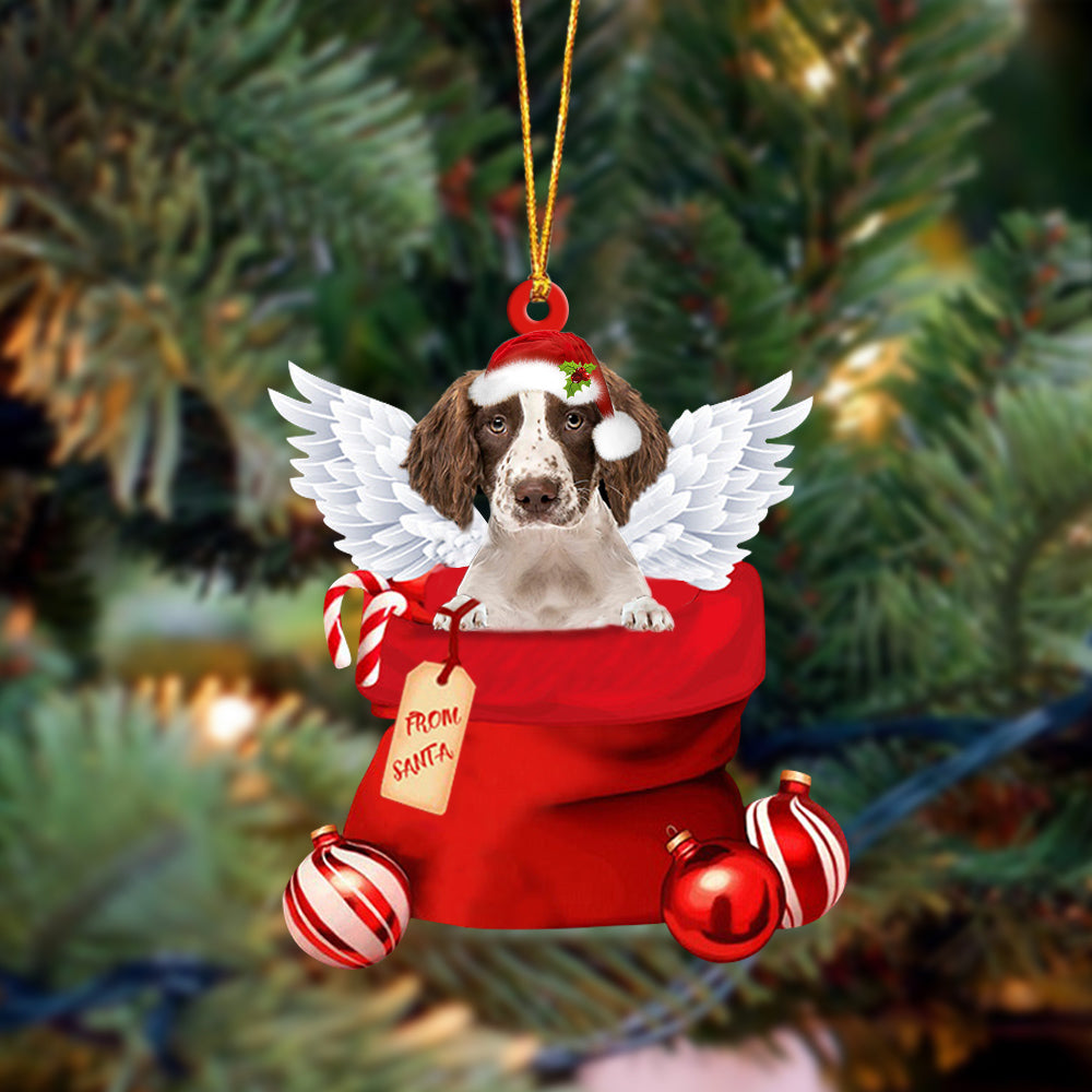 English Springer Spaniel Angel Gift From Santa Christmas Ornament - OKBANDS
