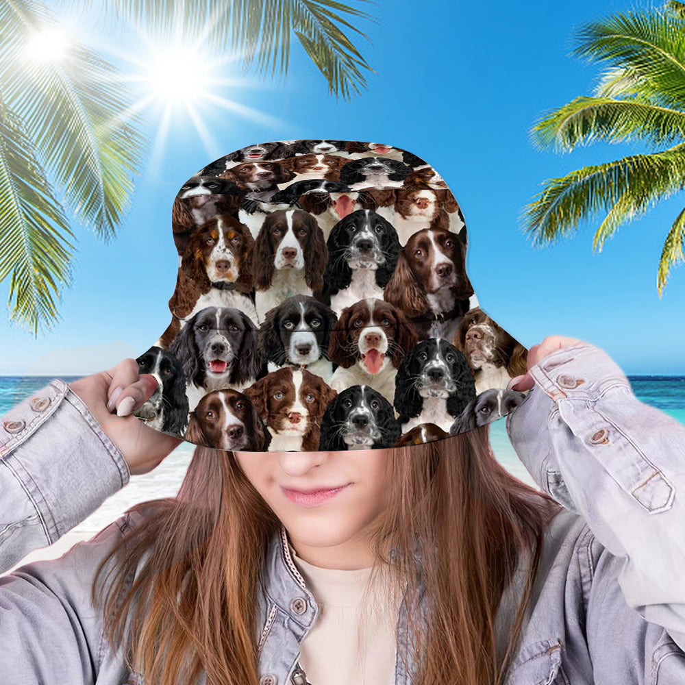 A Bunch Of English Springer Spaniels Bucket Hat - OKBANDS