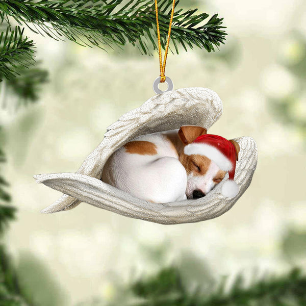 Jack Russell Terrier Sleeping Angel Christmas Ornament - OKBANDS