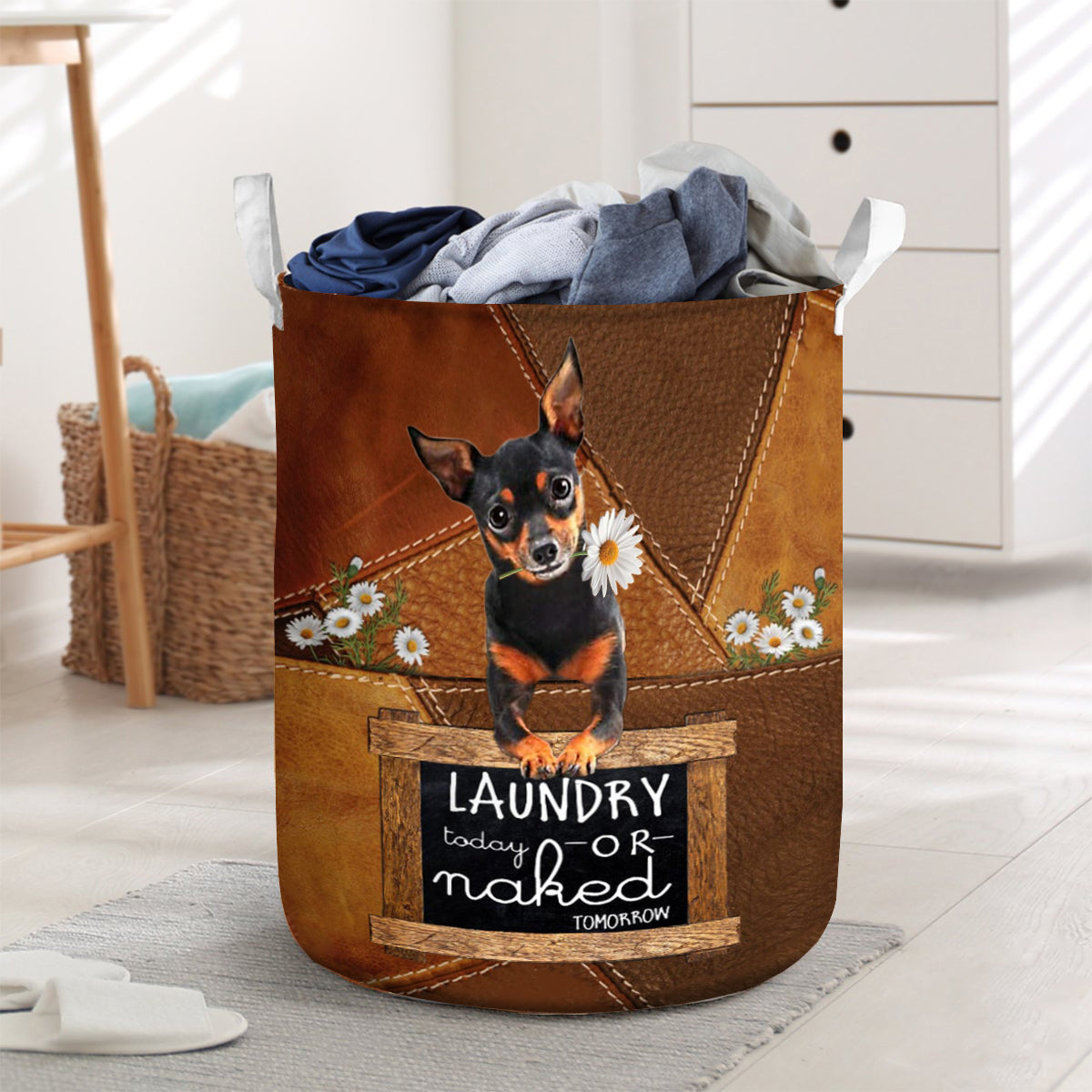 Miniature Pinchers Laundry Today Or Naked Tomorrow Laundry Basket - OKBANDS