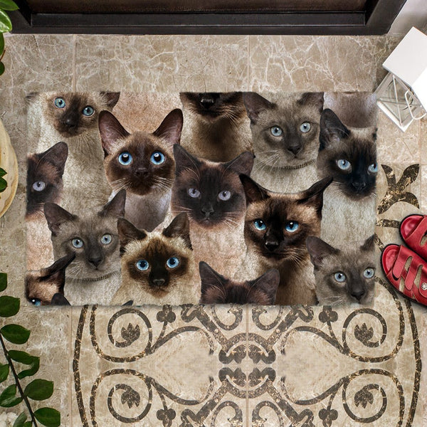 A Bunch Of Siamese Cats Doormat - OKBANDS