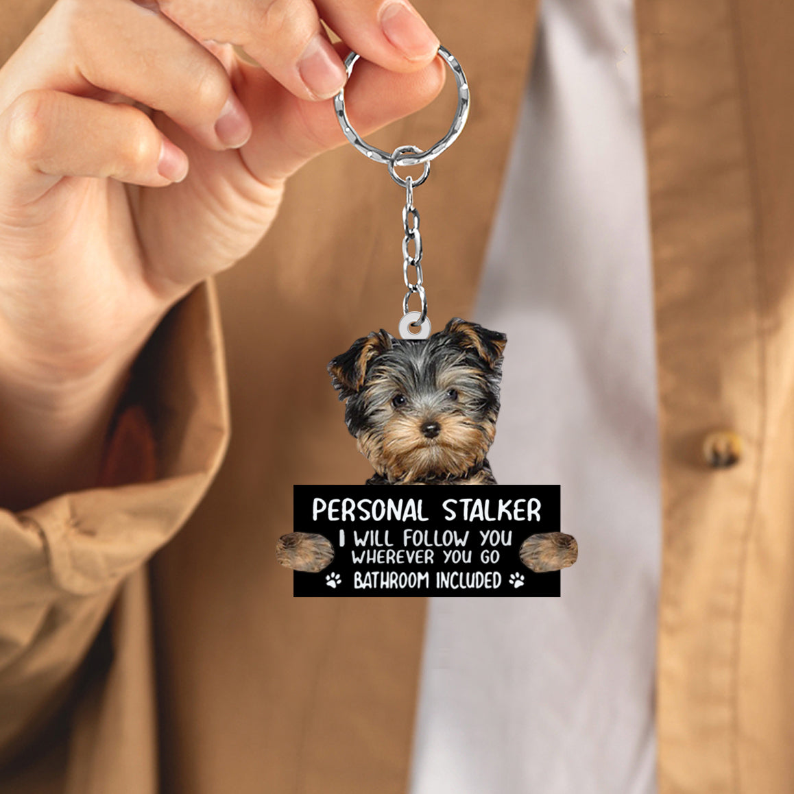 Yorkshire Terrier Personal Stalker Acrylic Keychain - OKBANDS