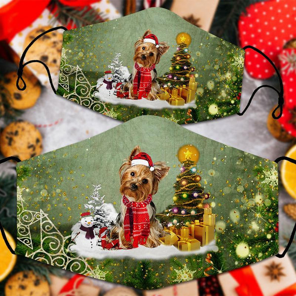 Yorkshire Terrier/Yorkie Merry Christmas Face Mask - OKBANDS